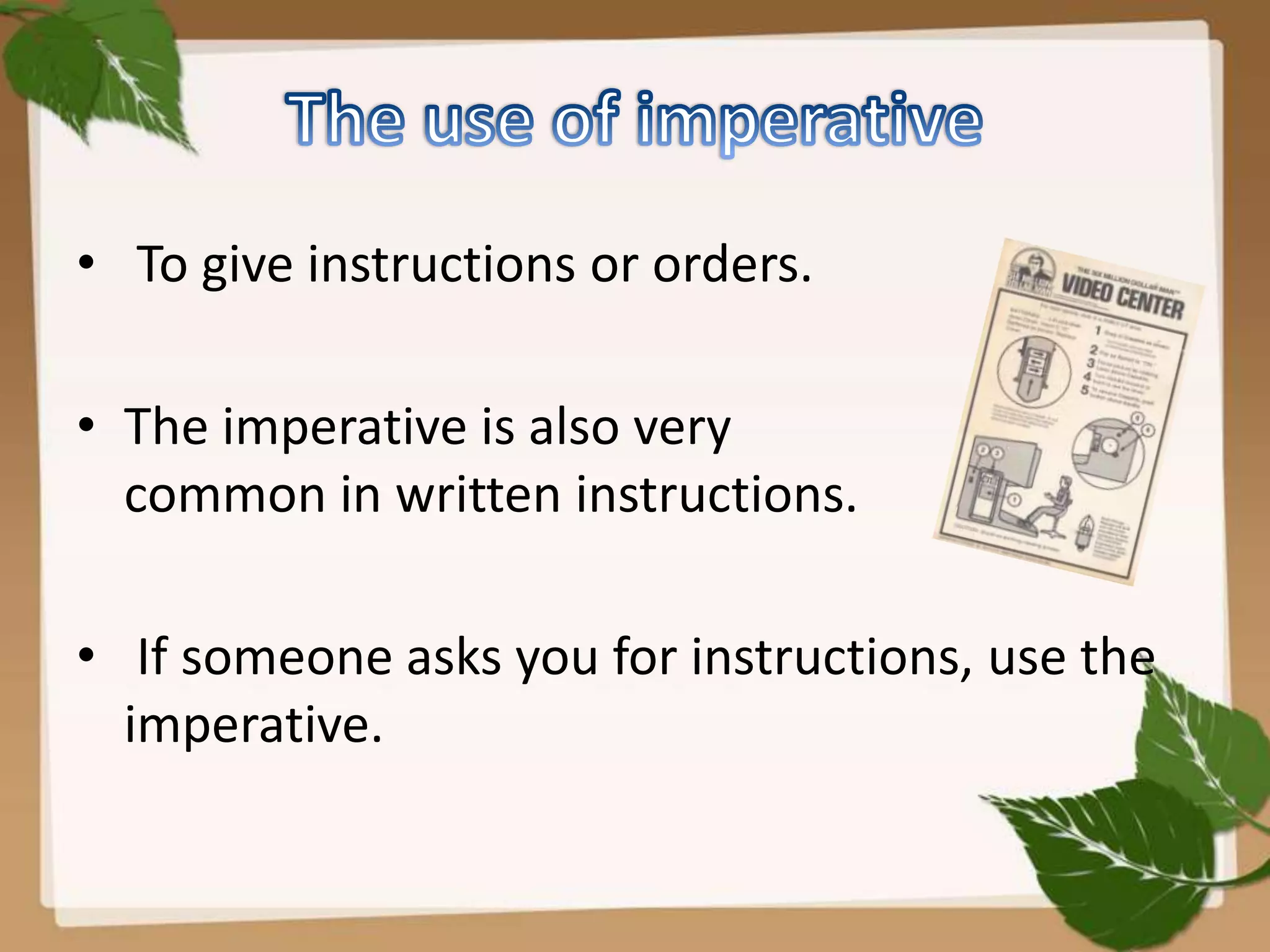 The imperative | PPTX