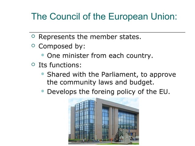The institutions of the european union | PPT