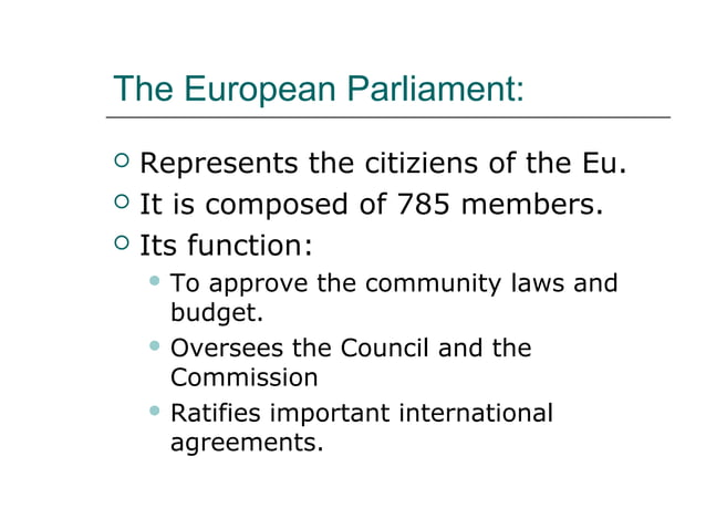 The institutions of the european union | PPT