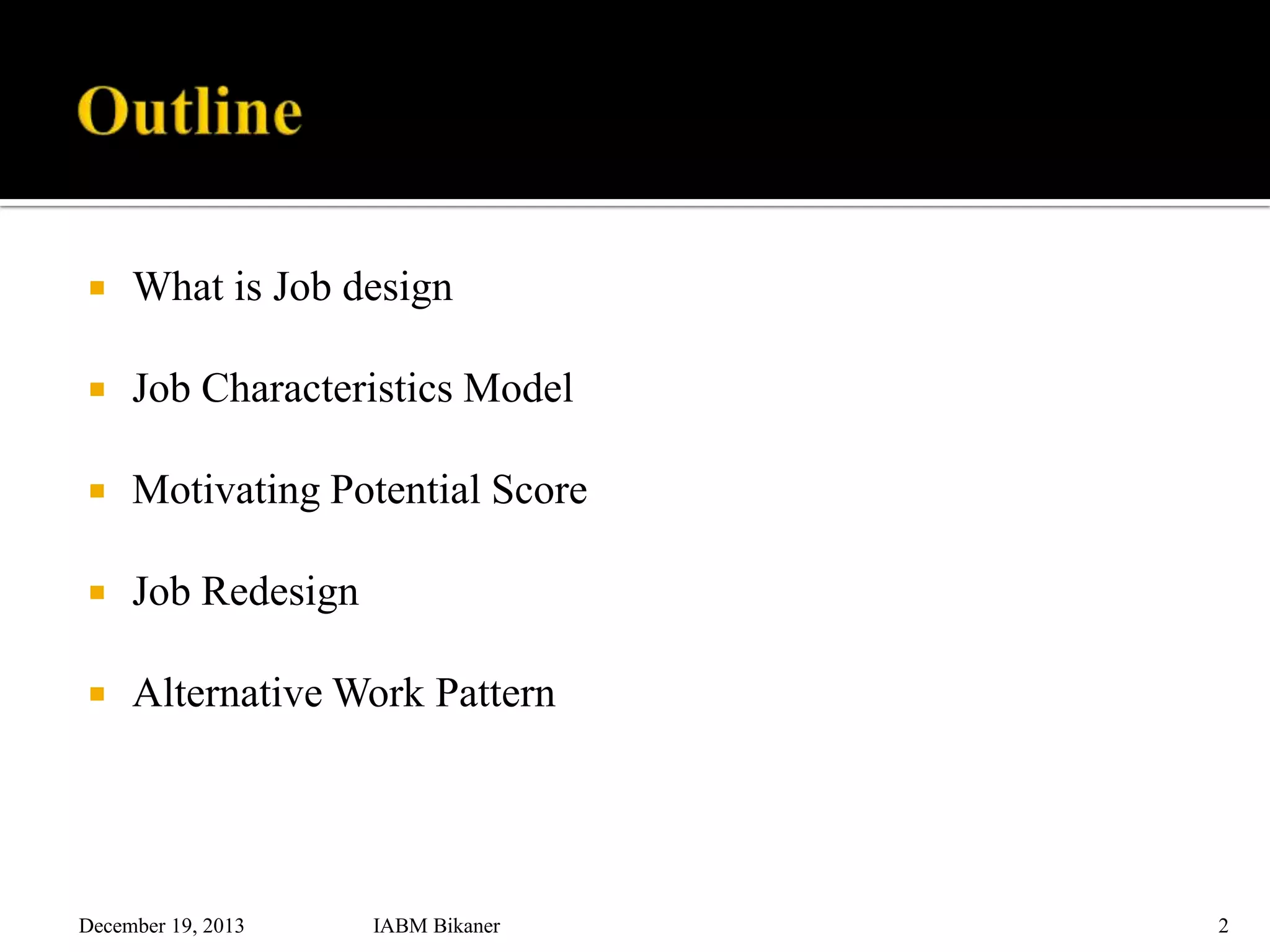 The job characteristics model | PPTX