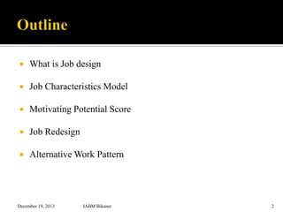 The job characteristics model | PPTX
