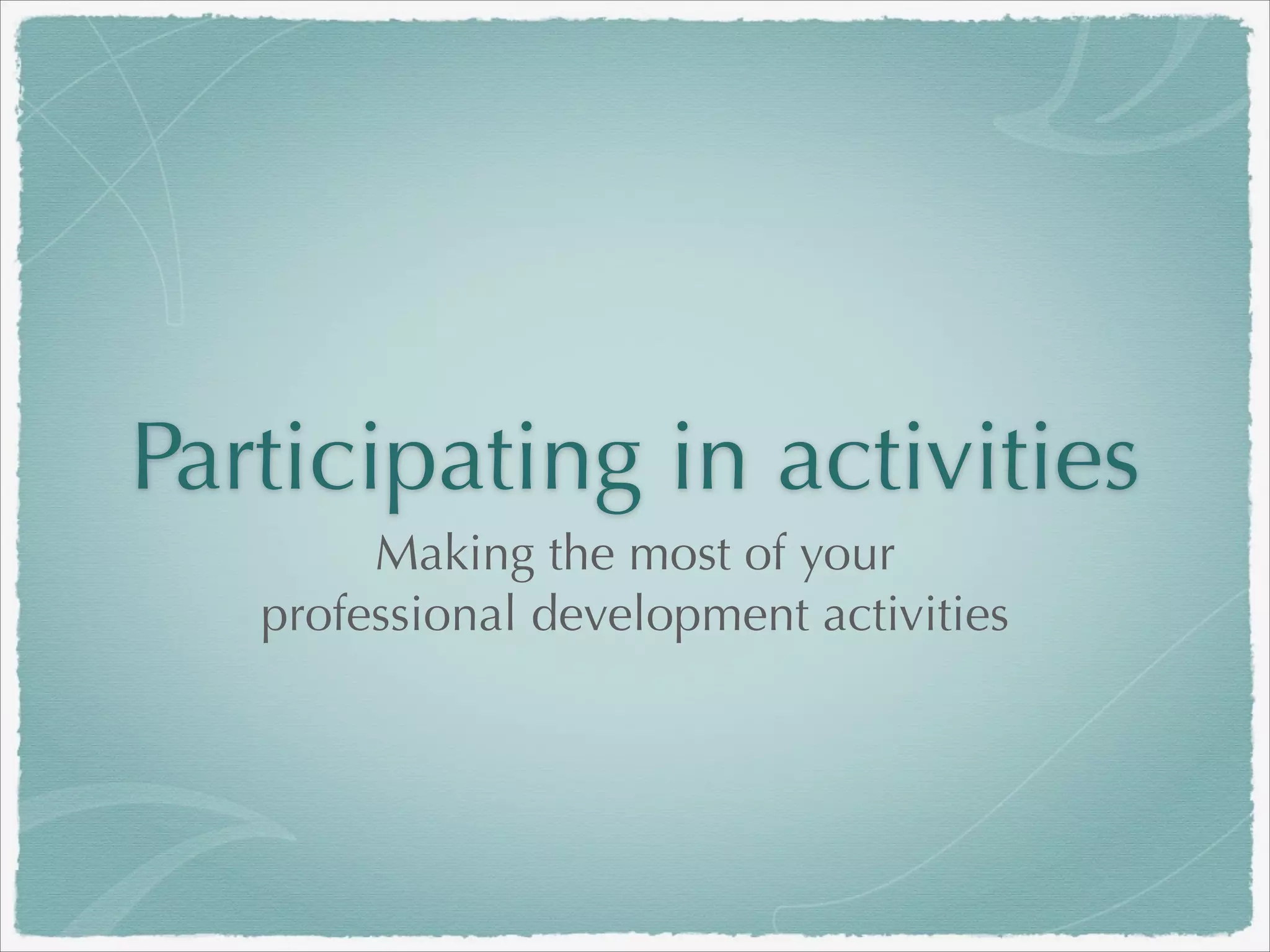 The Professional Development Cycle - tools and techniques to help you ...