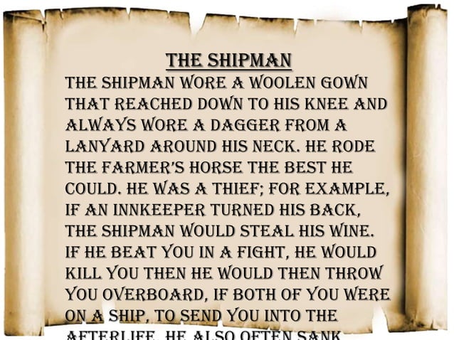 The Shipman's Tale | PPT