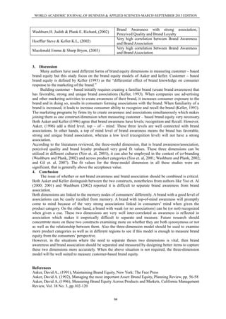 The Significant Dimensions of Customer-Based Brand Equity | PDF