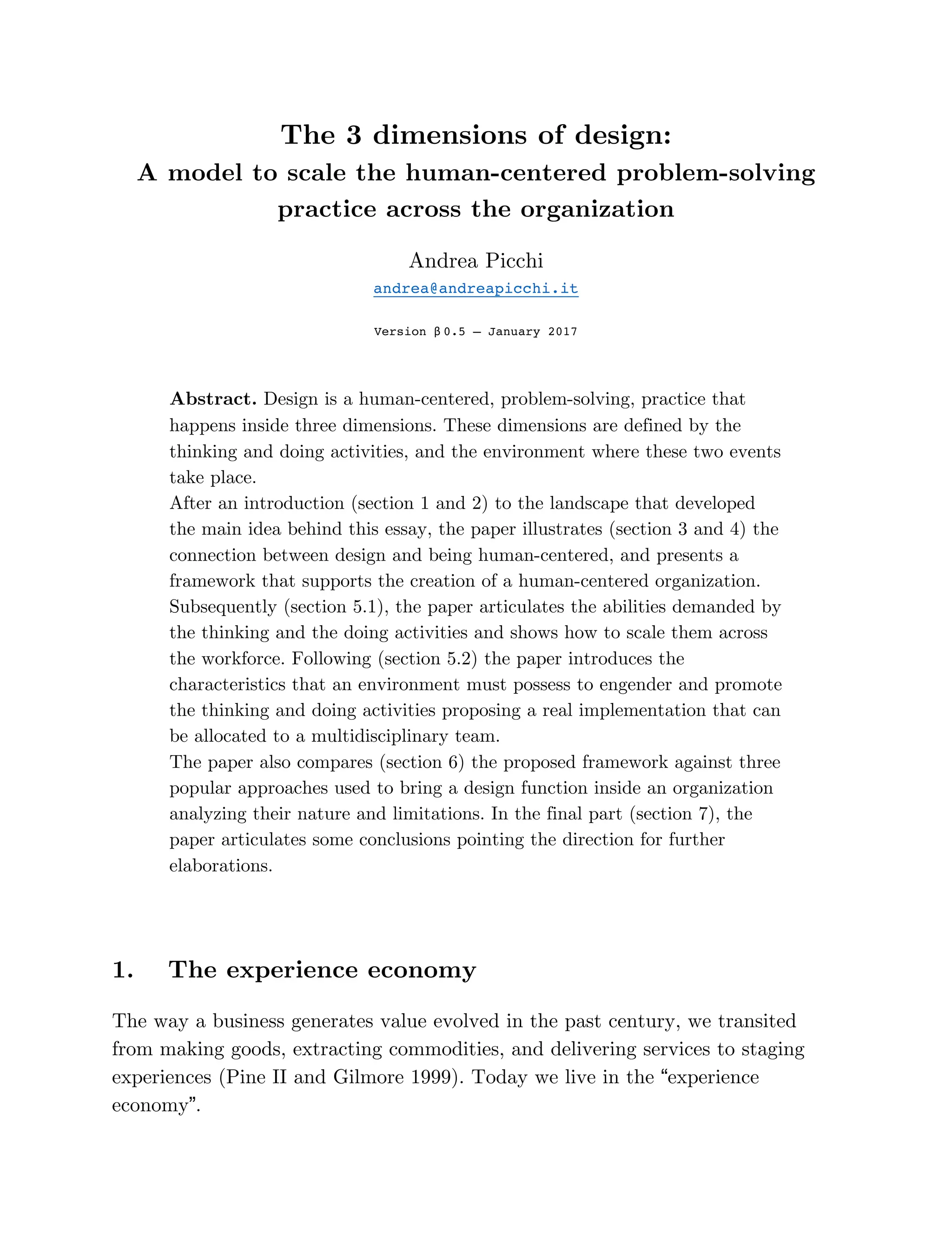 The 3 Dimensions of Design: A Model to scale the Human-Centered Problem ...