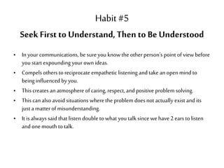 The 7 habits of Highly effective people | FAC | PPT