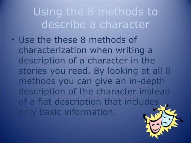 The 8 Methods Of Characterization Powerpoint | PPT | Fiction | Books ...