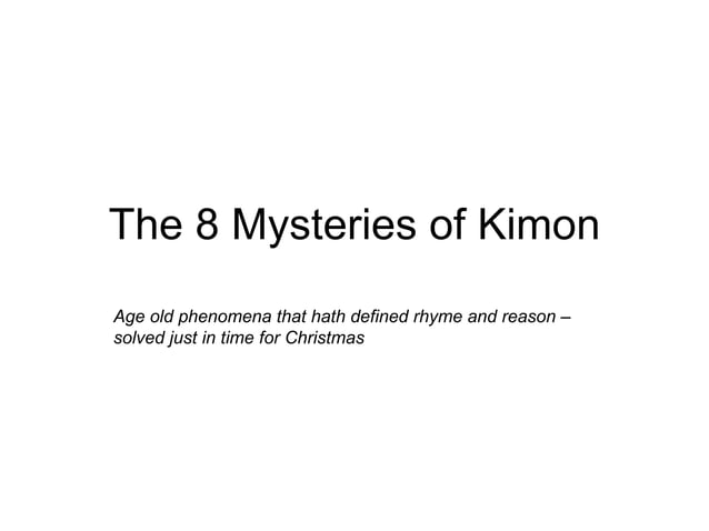 The 8 Mysteries of Kimon | PPT