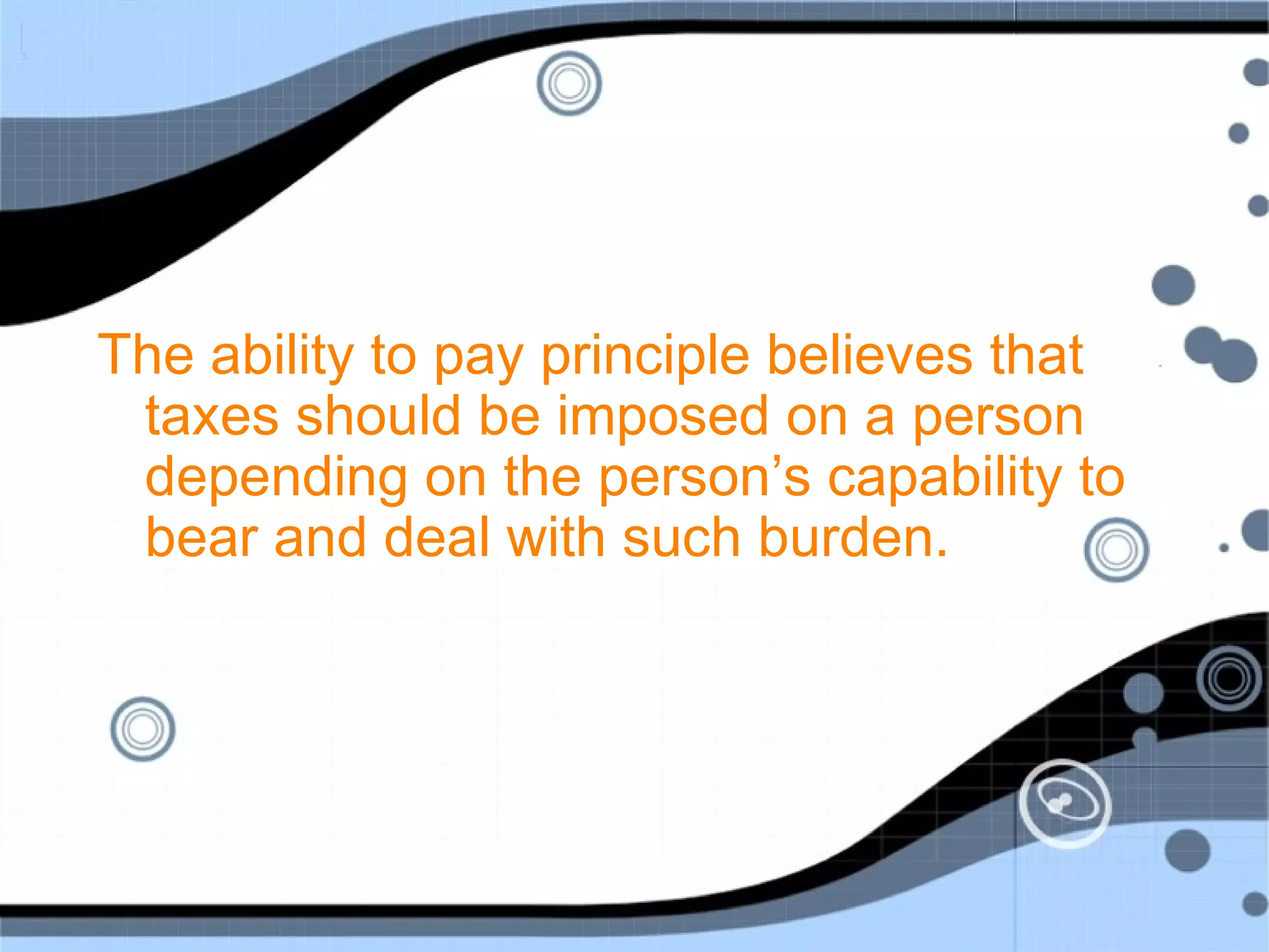 The Ability To Pay Principle | PPT