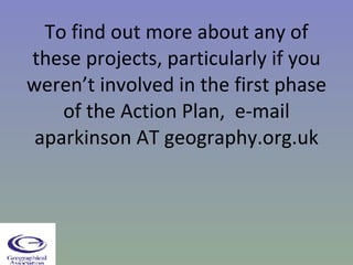 The Action Plan For Geography 2008 | PPT
