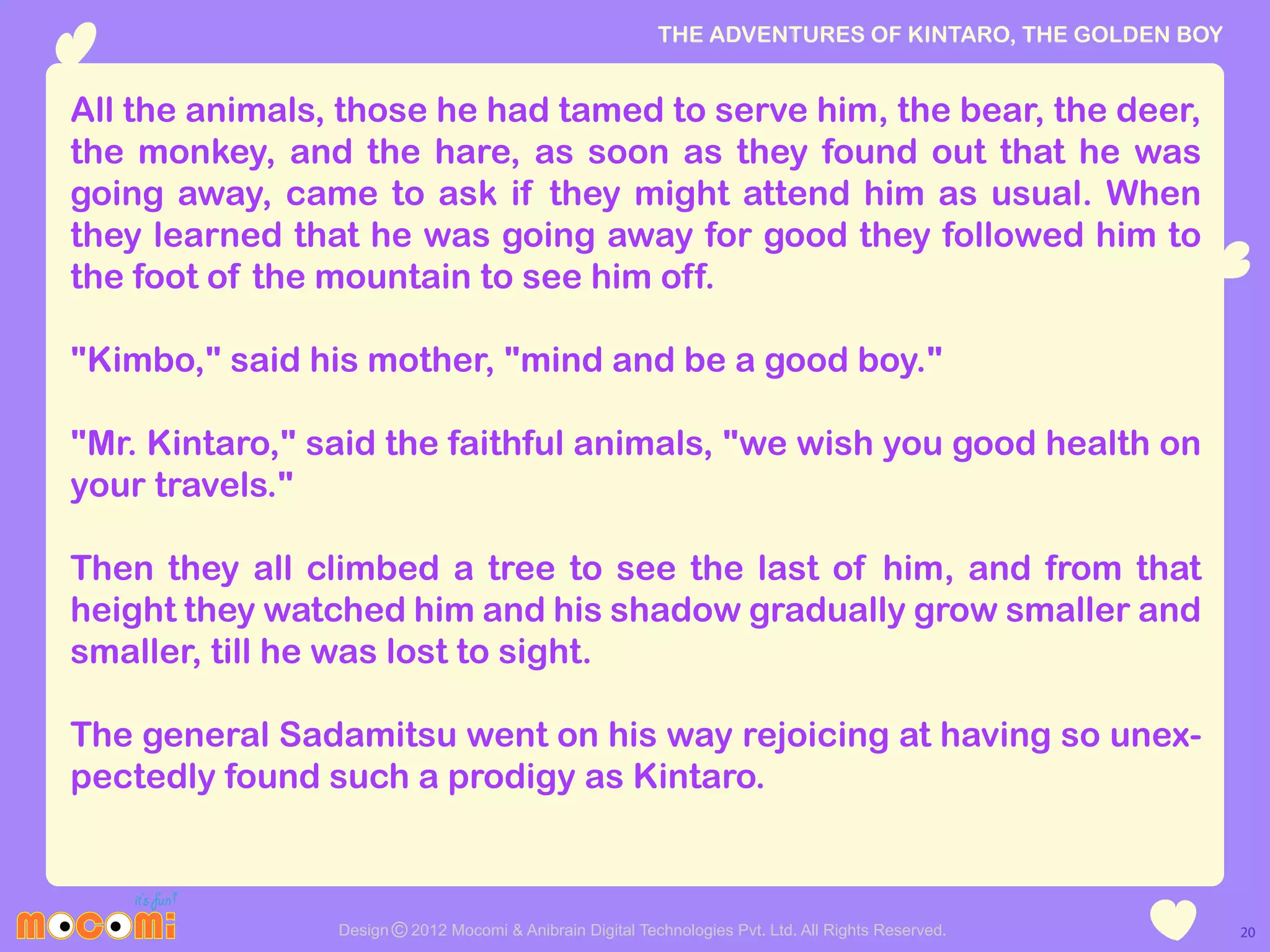 The Adventure Of Kintaro The Golden Boy - Japanese Fairy Tale - Mocomi.com