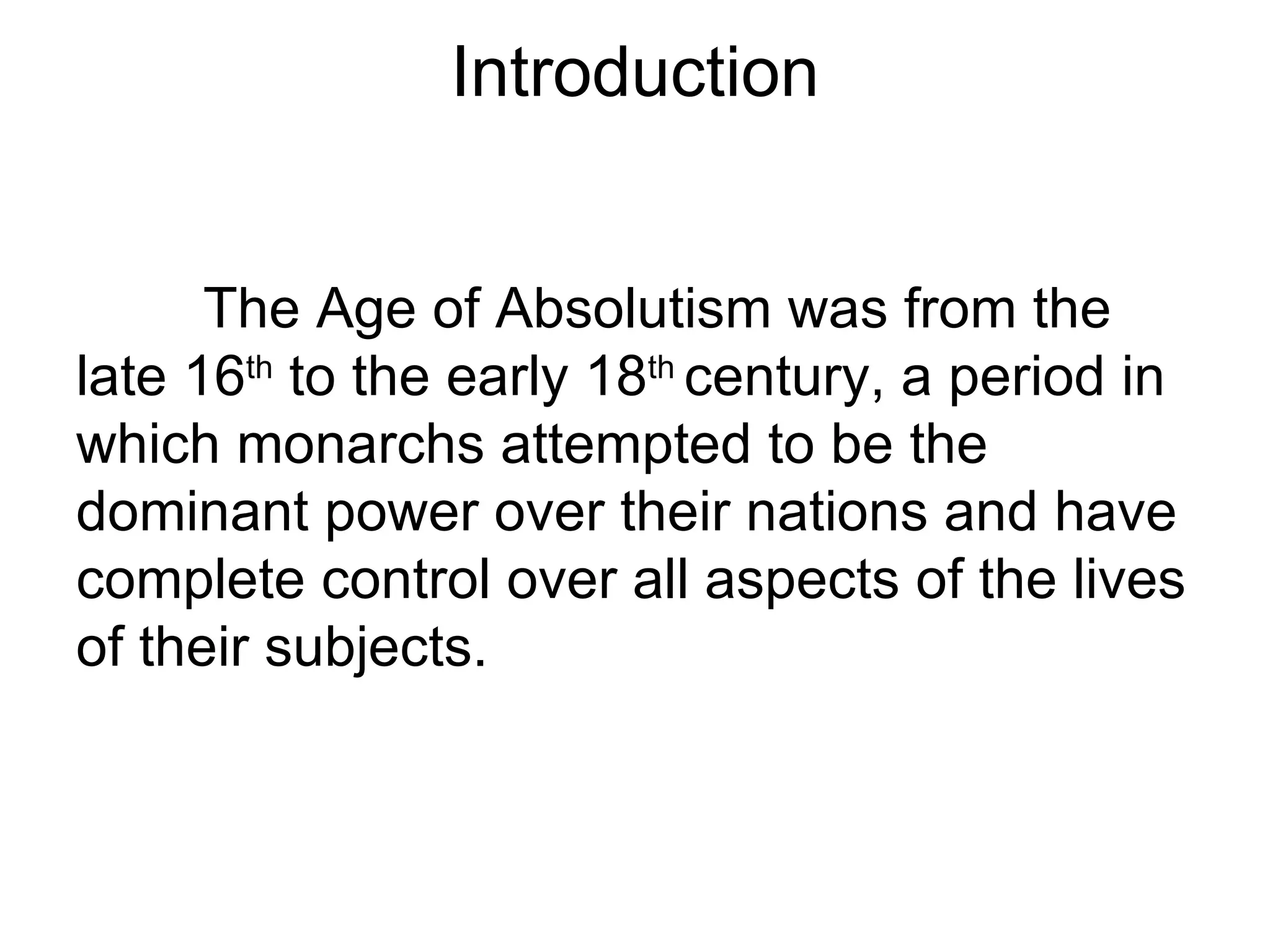 The Age Of Absolutism | PPT