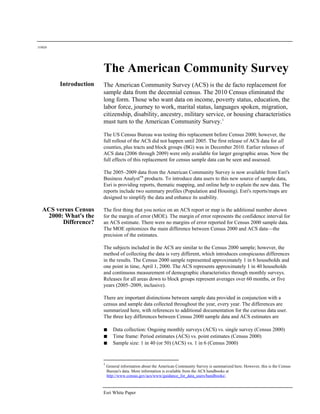 The American Community Survey | PDF