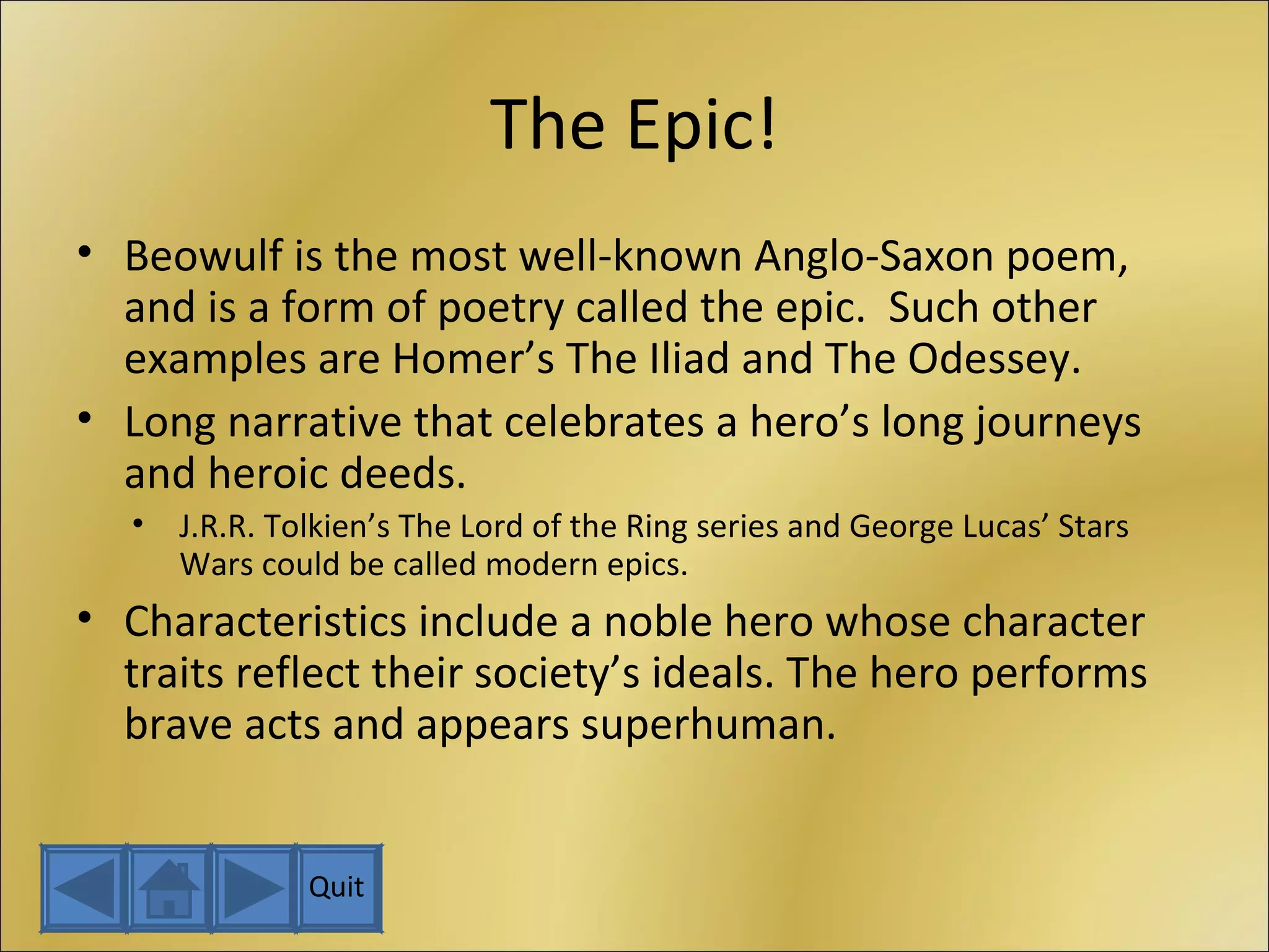 The Anglo-Saxons and Beowulf | PPT | Poetry | Books and Literature