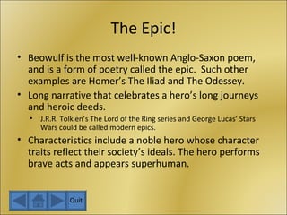 The Anglo-Saxons and Beowulf | PPT