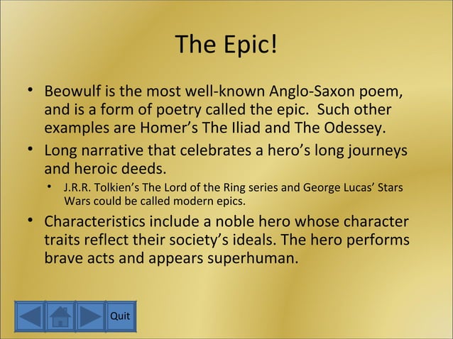 The Anglo-Saxons and Beowulf | PPT | Poetry | Books and Literature