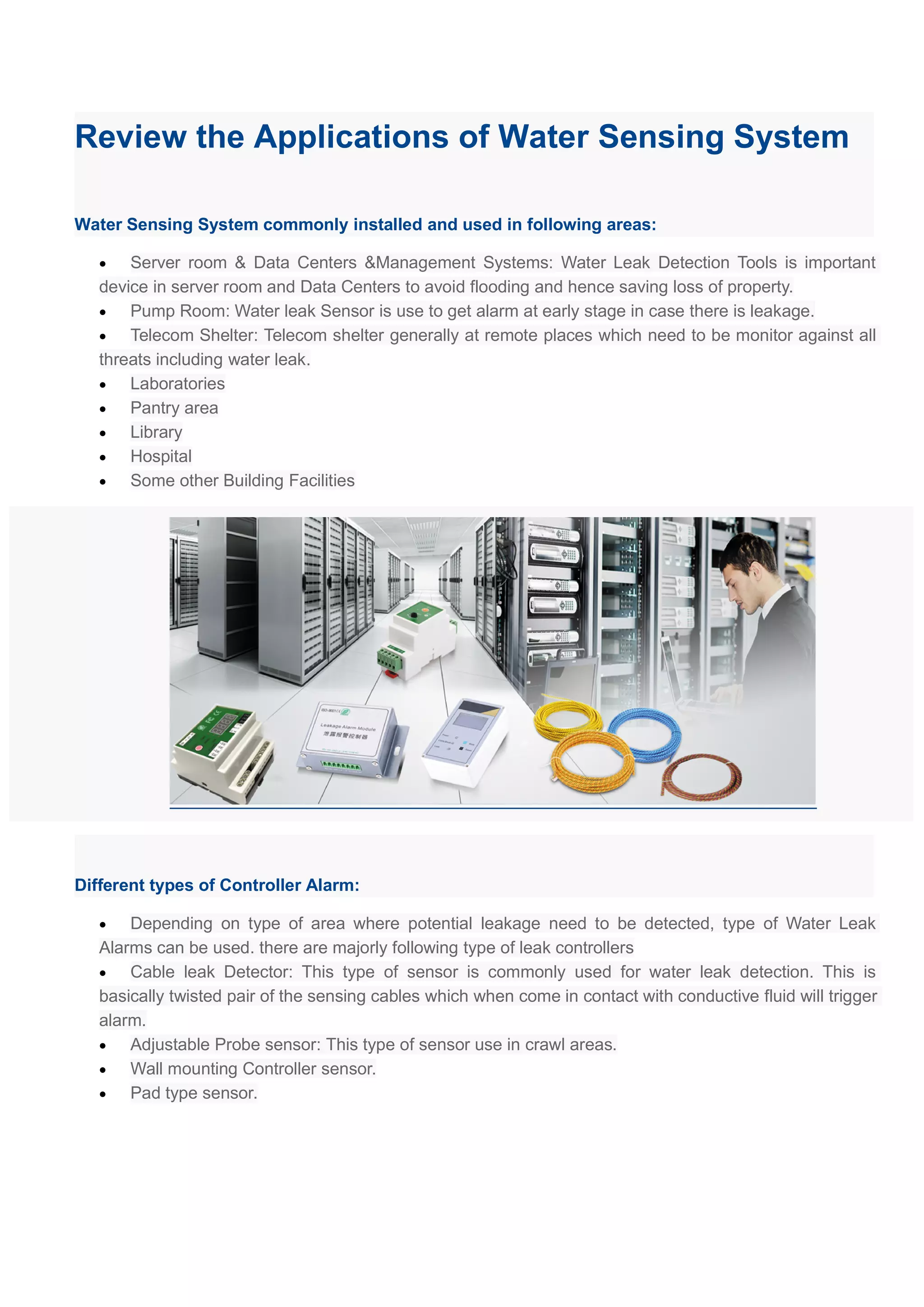 The Applications of Water Sensing System | PDF