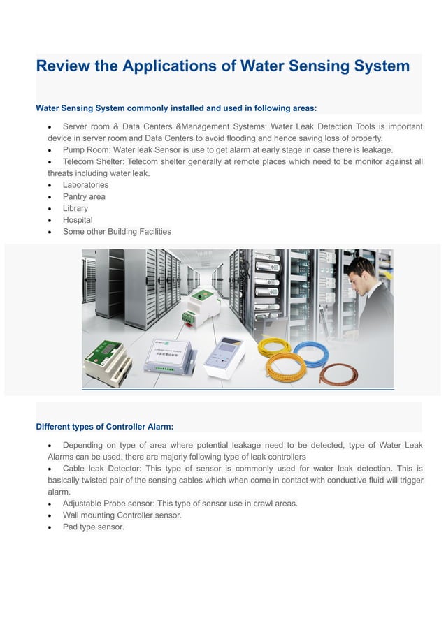 The Applications of Water Sensing System | PDF