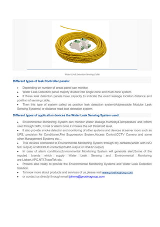The Applications of Water Sensing System | PDF