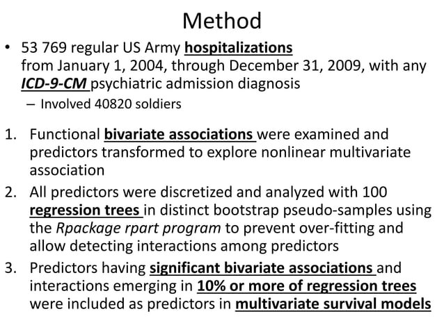 US Army STARRS - The Army Study to Assess Risk and Resilience in ...
