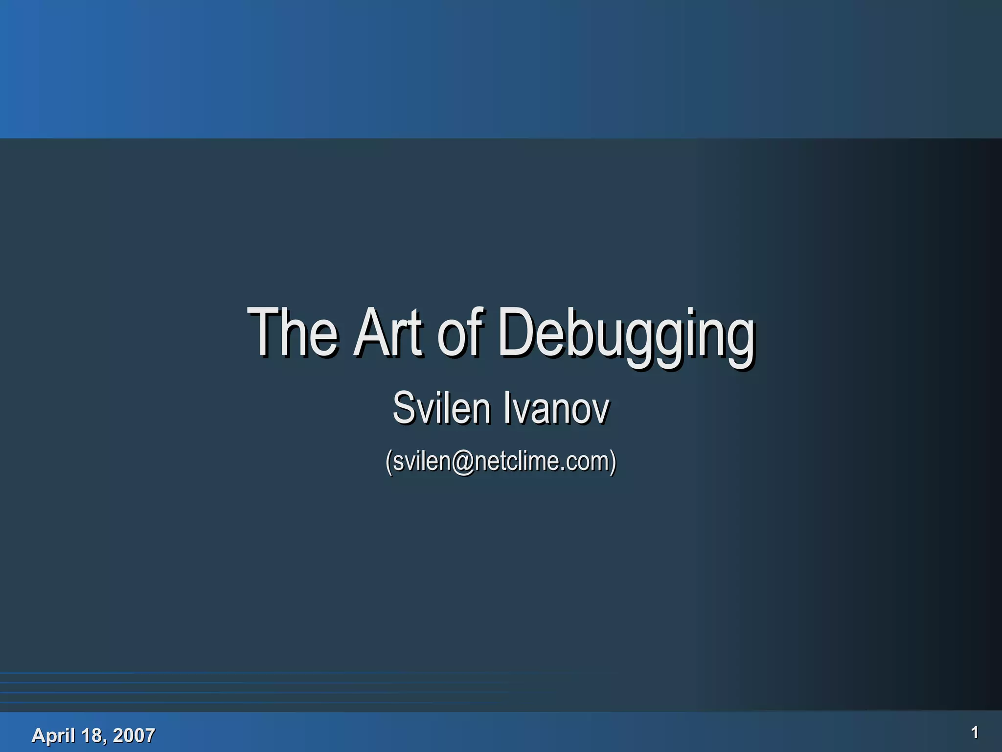 The Art Of Debugging | ODP
