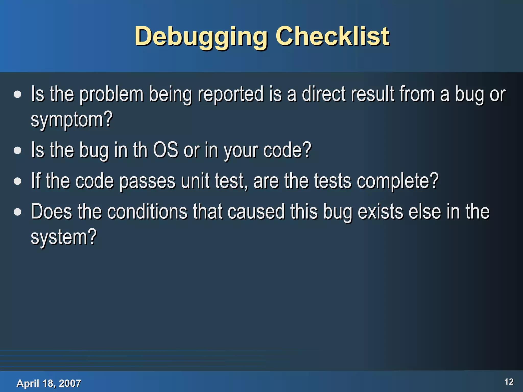 The Art Of Debugging | ODP
