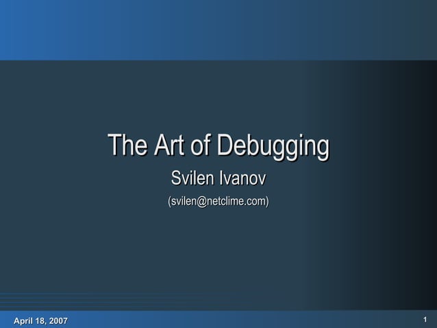 The Art Of Debugging | ODP