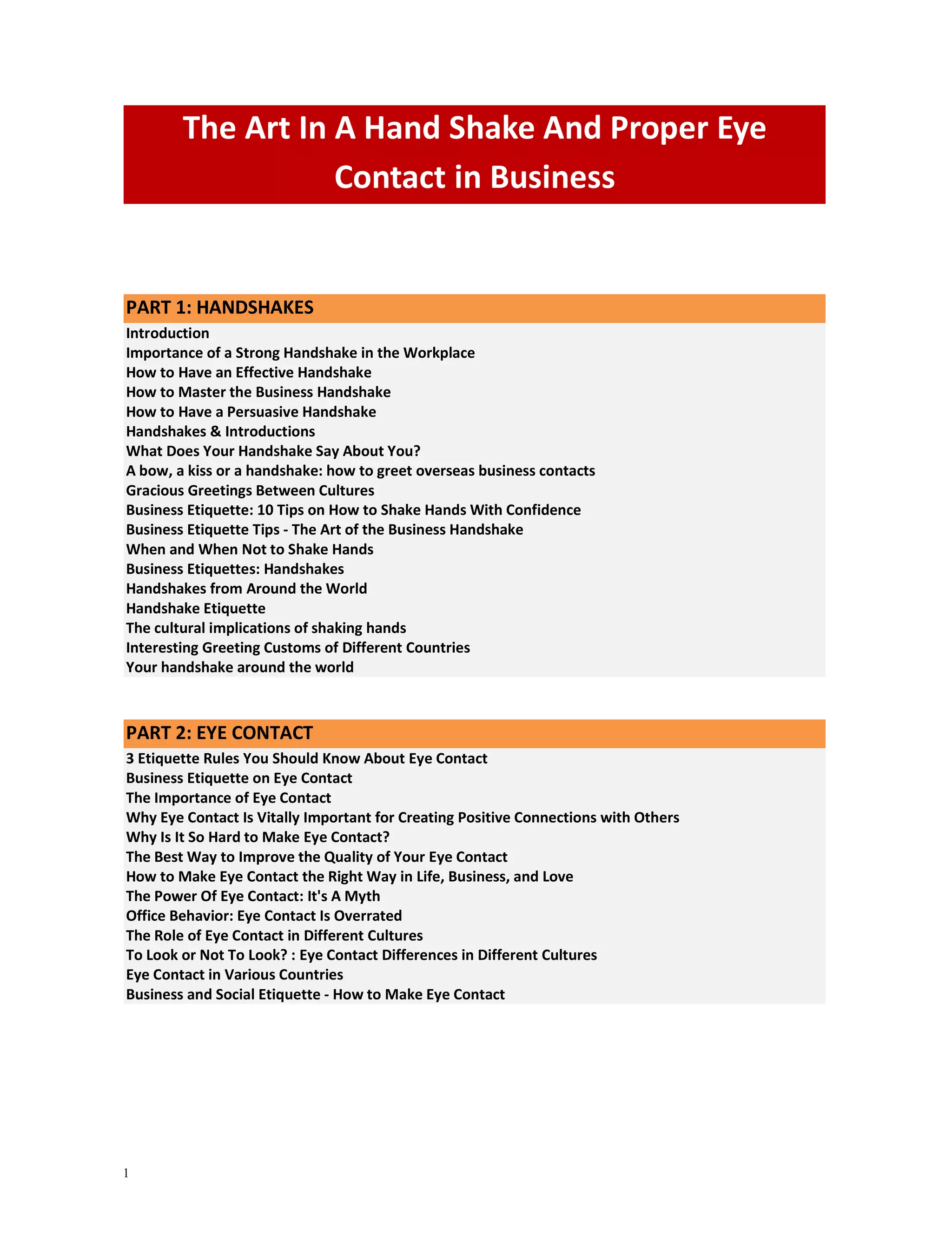 The art-of-handshake-and-eye-contact-in-business | PDF