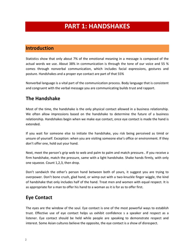 The art-of-handshake-and-eye-contact-in-business | PDF | Eye and Vision ...