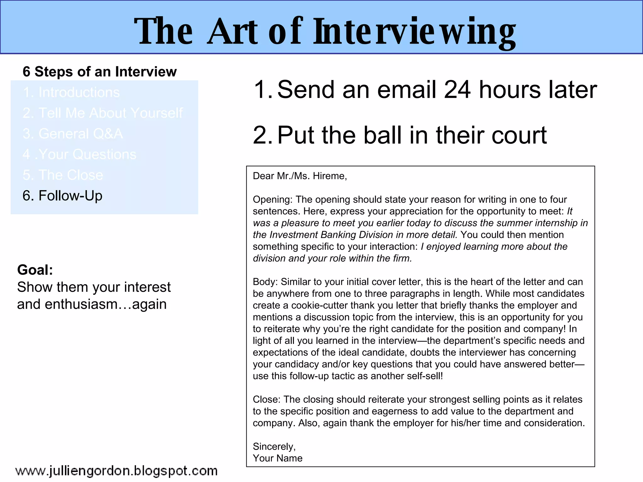 The Art Of Interviewing | PPT