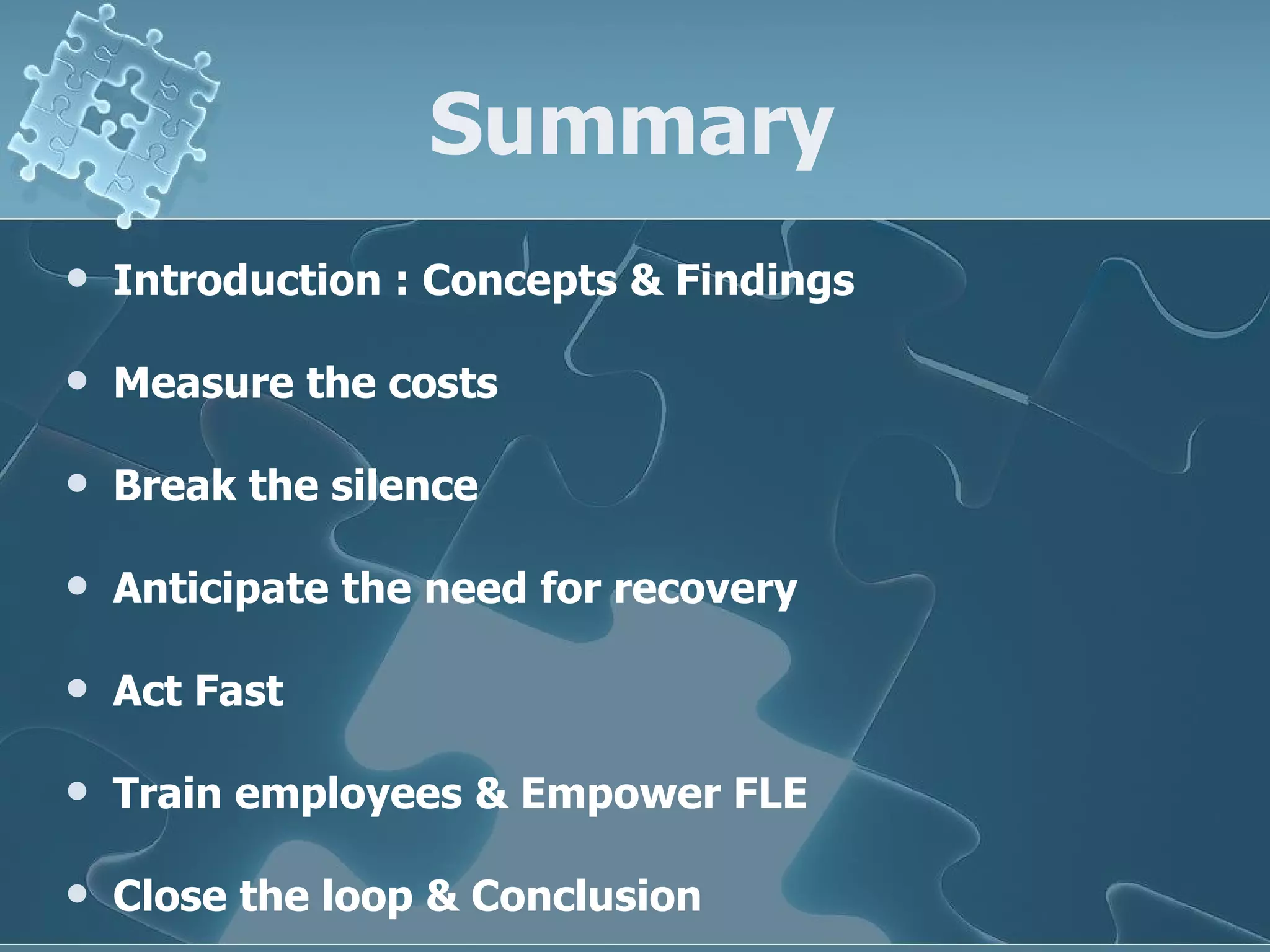 The Art Of Service Recovery | PPT