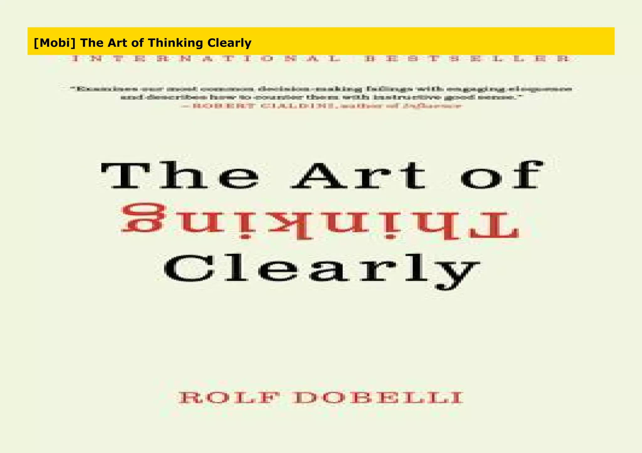 [Mobi] The Art of Thinking Clearly | PPT