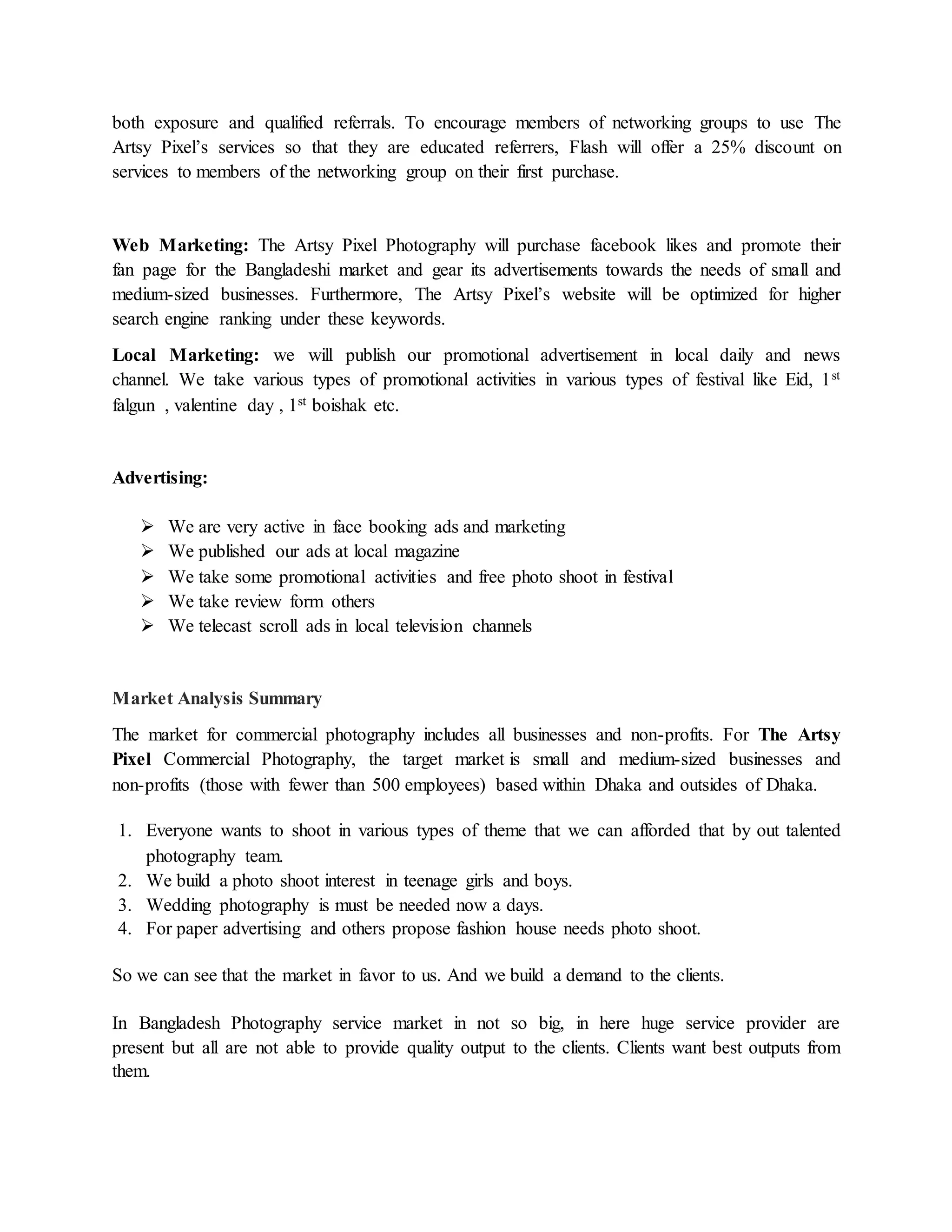 Business Plan: Photography Business | DOCX