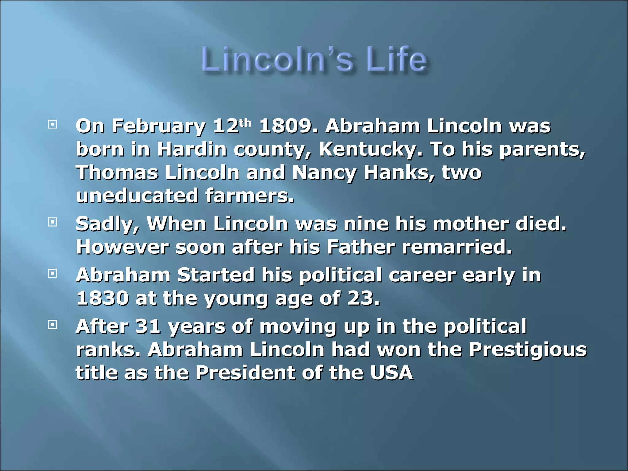 The Assassination Of Abraham Lincoln | PPT