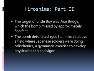 The Atomic Bombings Of Hiroshima And Nagasaki | PPTX
