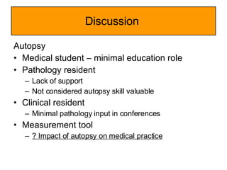 The Autopsy as a performance and teaching tool | PPT