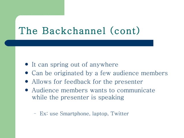 The backchannel | PPT