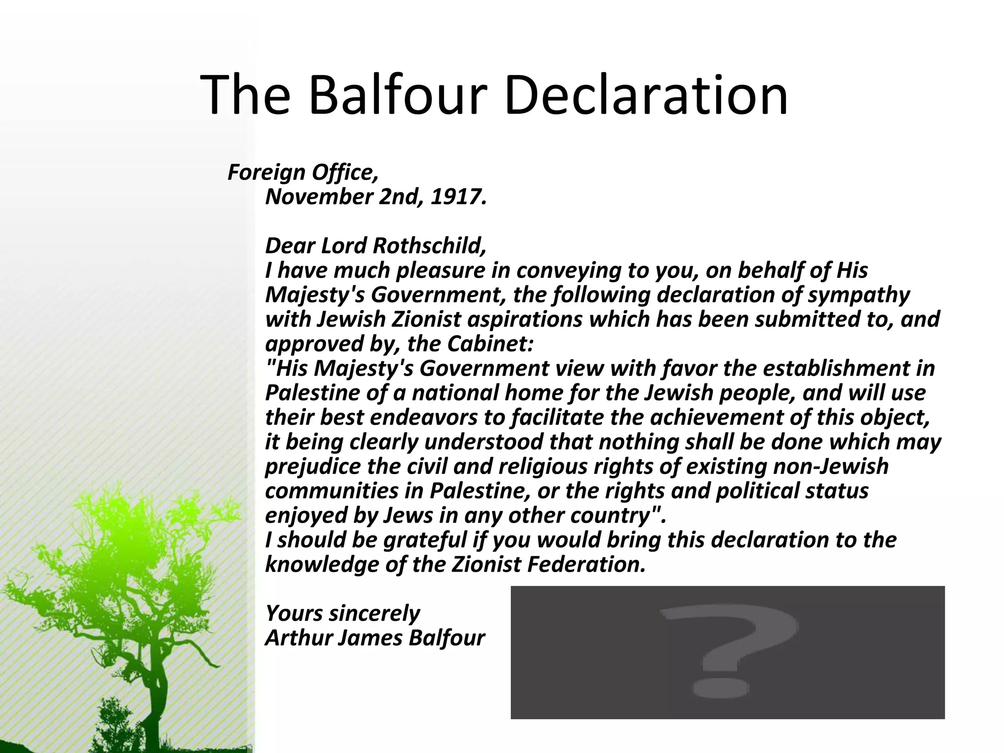 The Balfour Declaration | PPS