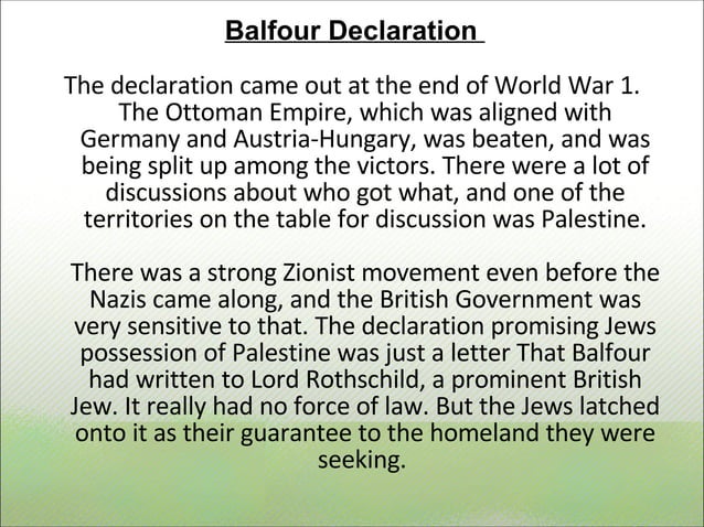 The Balfour Declaration | PPS | Judaism | Religion & Spirituality