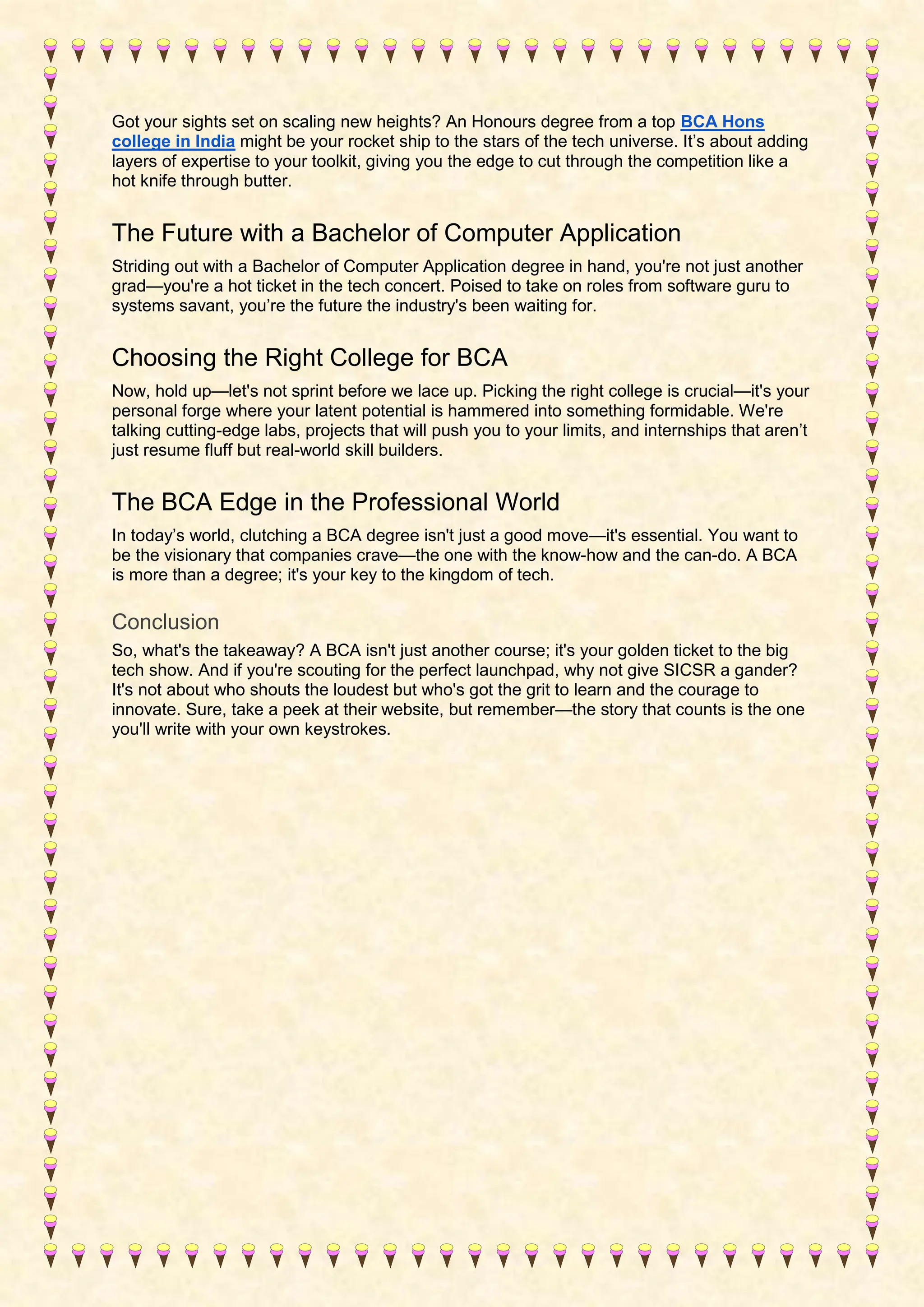 The Basics of BCA: A Comprehensive Guide | DOCX