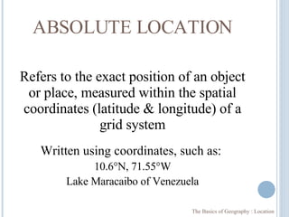 The Basics Of Geography - Location | PPT