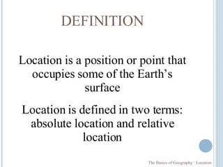 Relative Location Definition