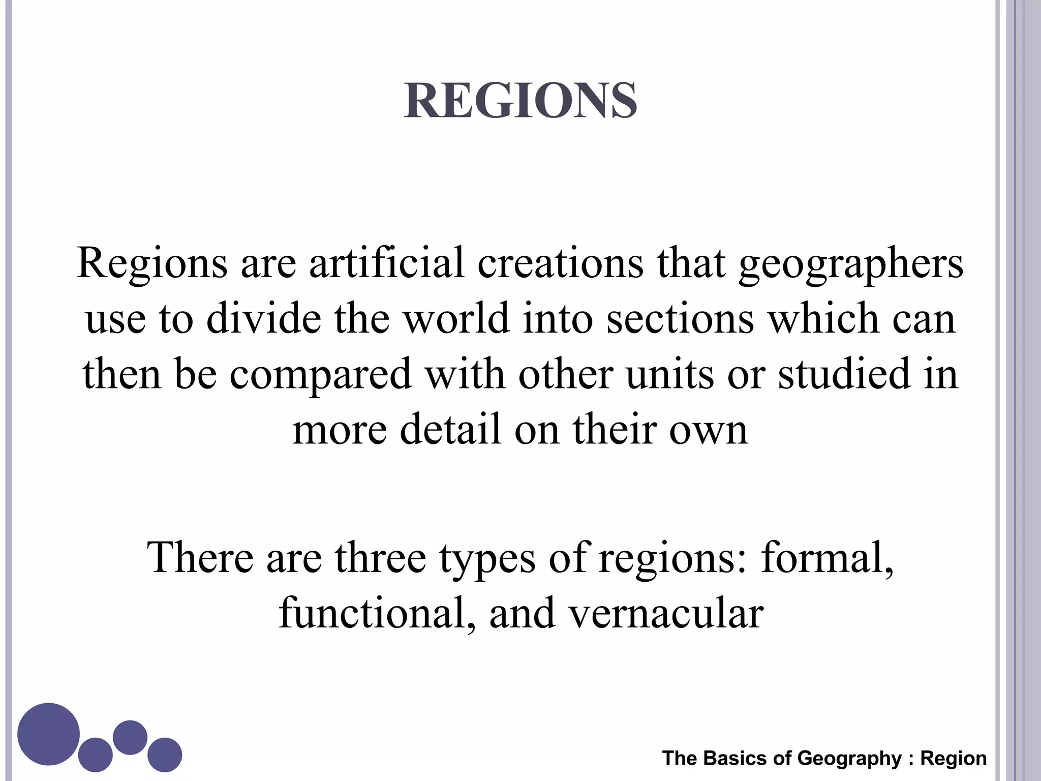 Geography - The Basics - Region | PPT