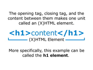 The Basics of (X)HTML Tags | PPT