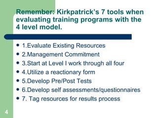 The Benefits Of Utilizing Kirkpatrick’S Four Levels Of | PPT