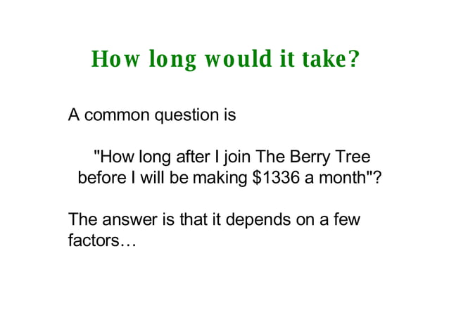 The Berry Tree - How it works | PPT | Business | Business and Finance