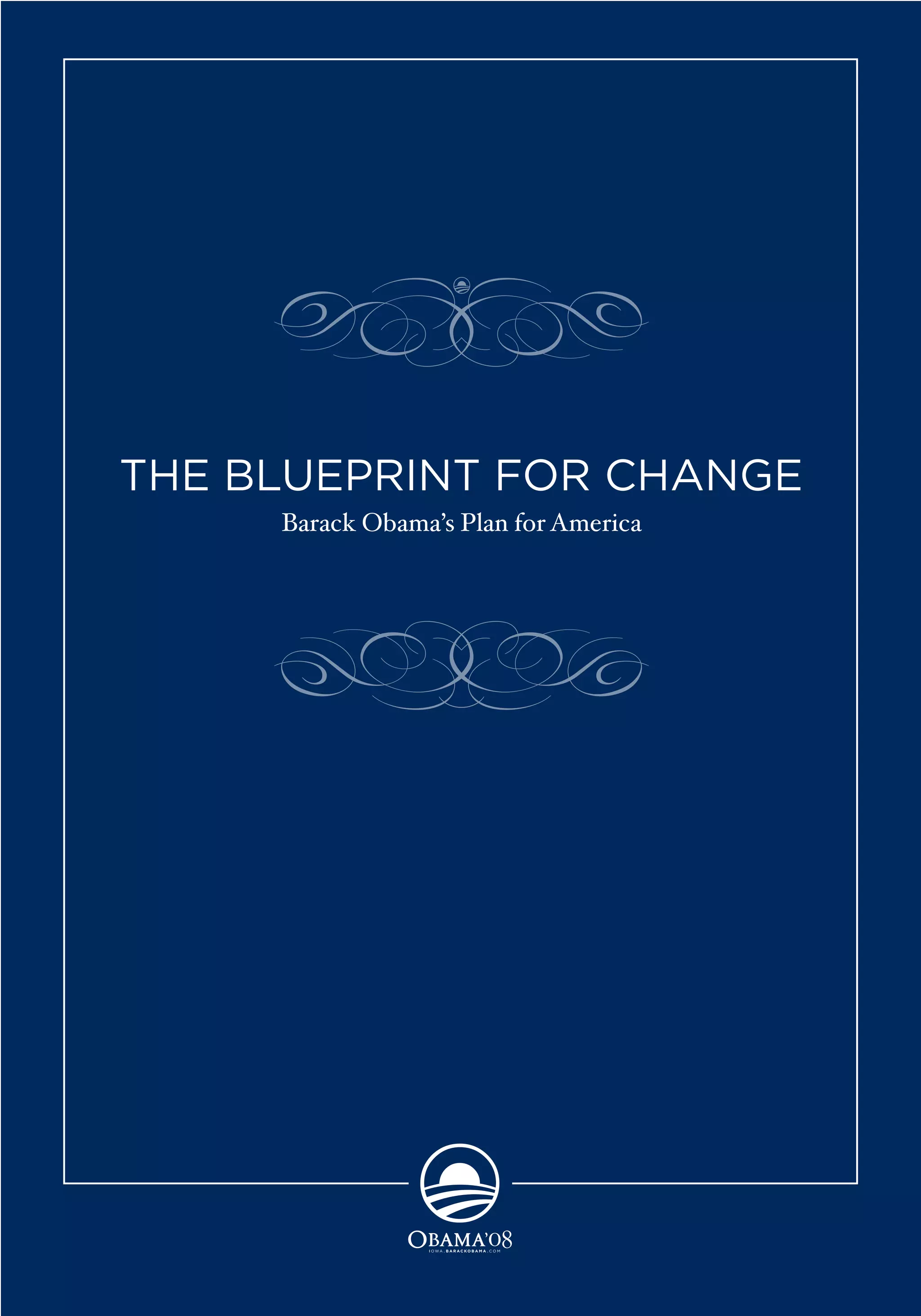 The Blueprint For Change Barack Obama S Plan For America | PPT