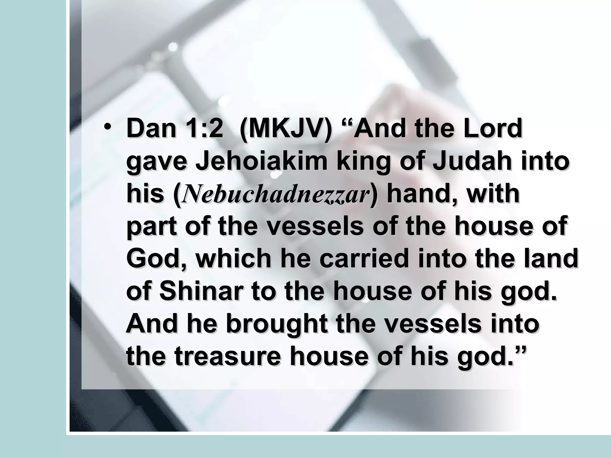 The Book of Daniel: Summary of Apocalyptic & Narrative Sections | PPT