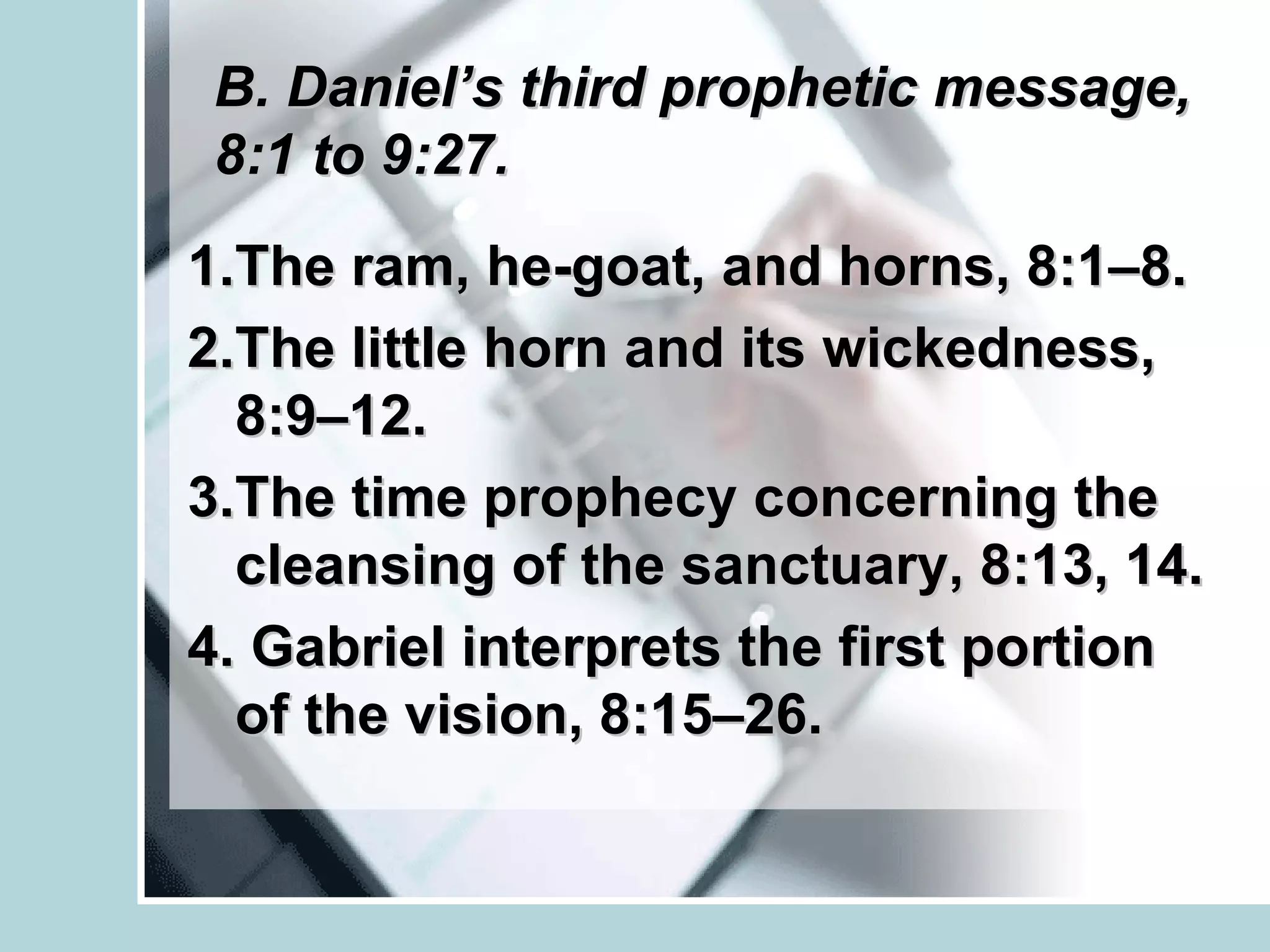 The Book of Daniel: Summary of Apocalyptic & Narrative Sections | PPT