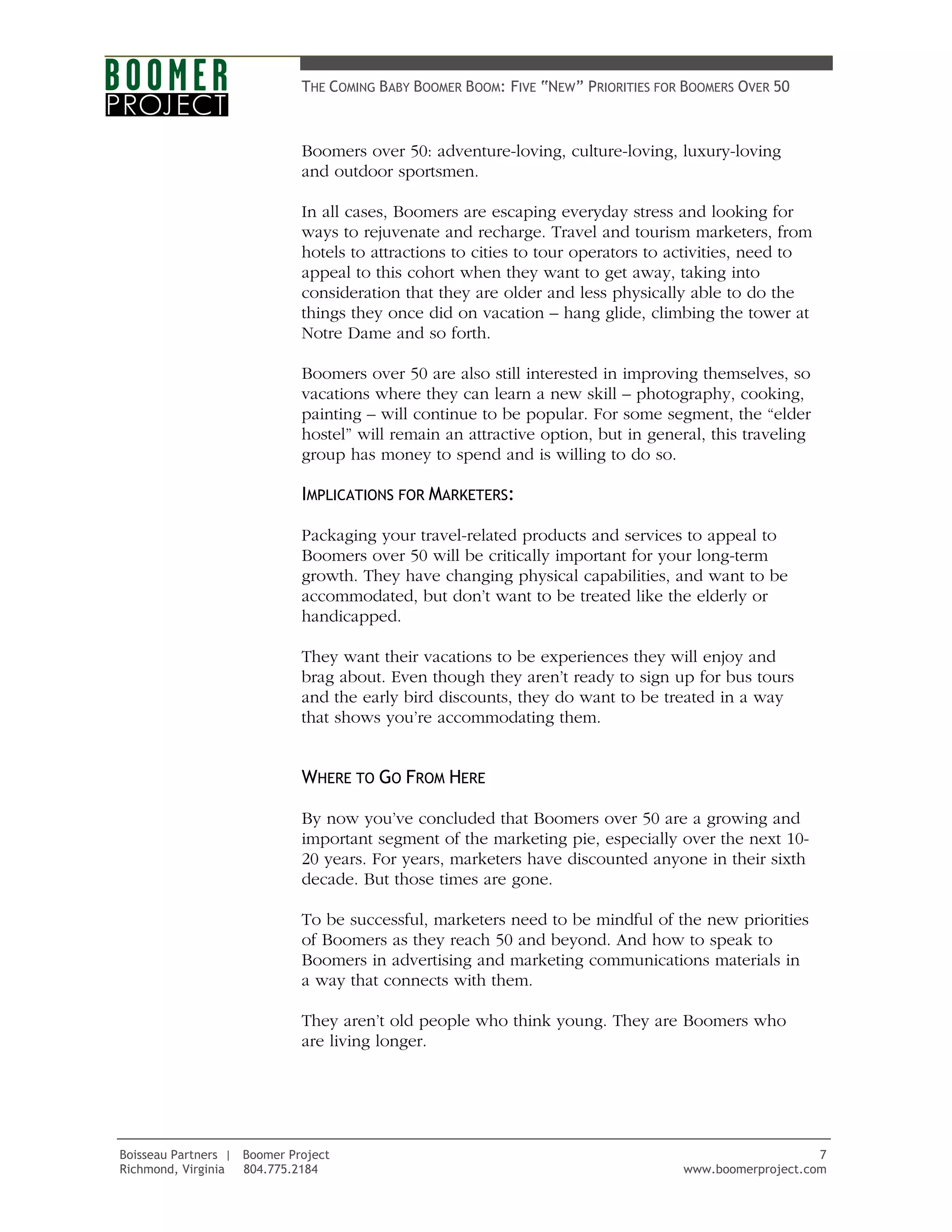 The Boomer Project-Boomers Over 50 | PDF